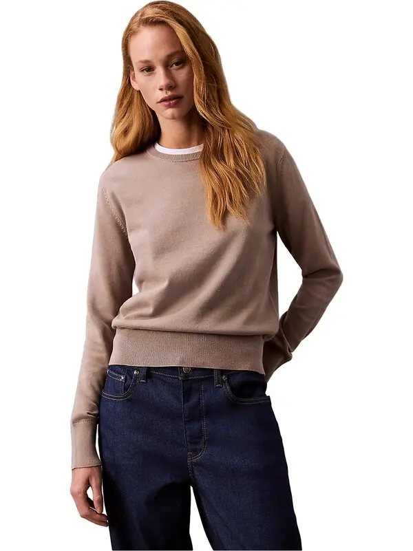 Calvin Klein Smooth Cotton Sweater - Cinder