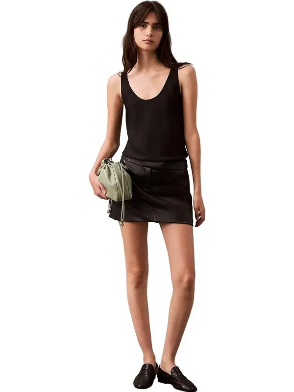 Calvin Klein Viscose Twill Tank Top - Black Archroma