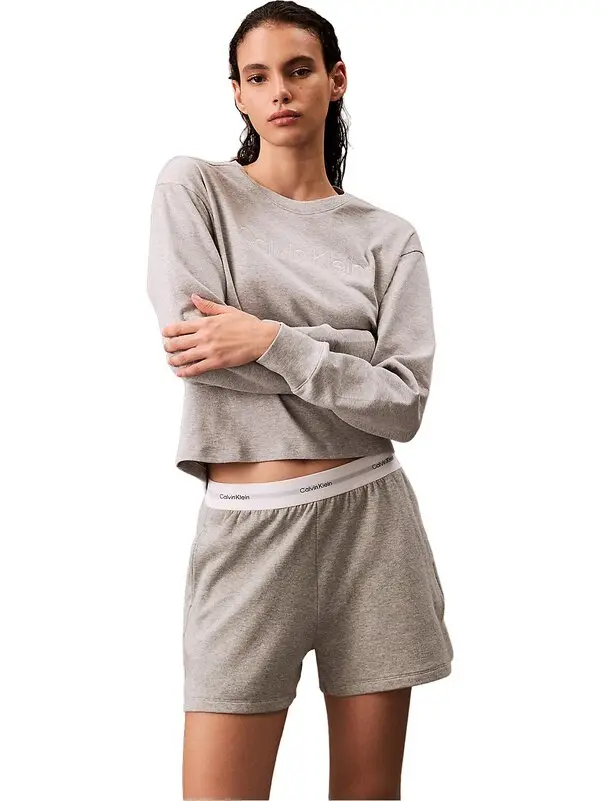 Calvin Klein Terry Lounge Relaxed Crewneck Sweatshirt - Grey Heather