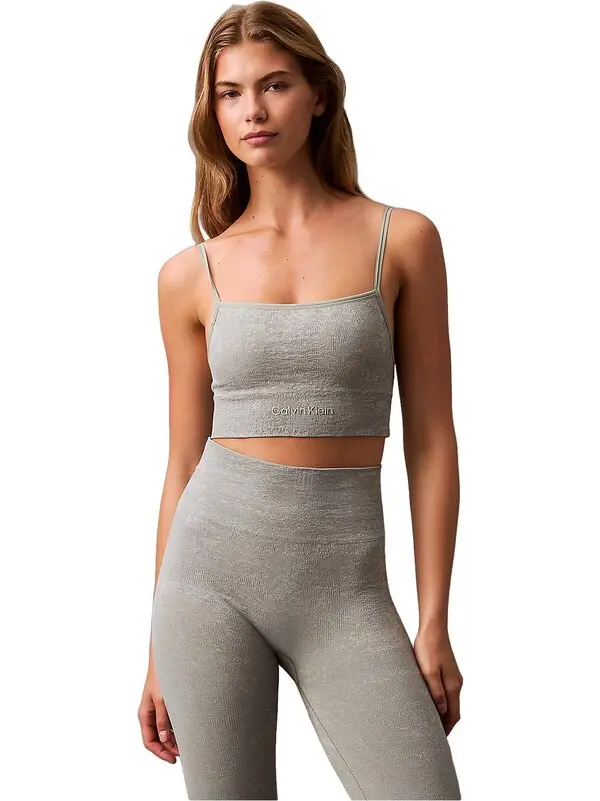 Calvin Klein Sport Seamless Print Sports Bra - Slate Gray
