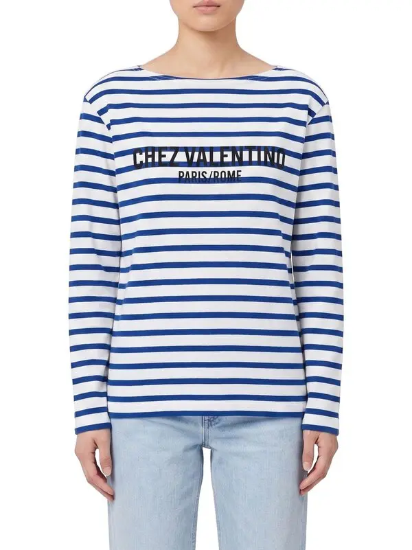 Valentino Garavani Striped Long Sleeve T-shirt - Ivory