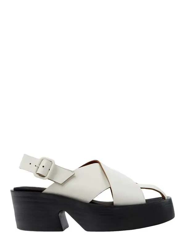 Camper Heeled Platform Sandals - White