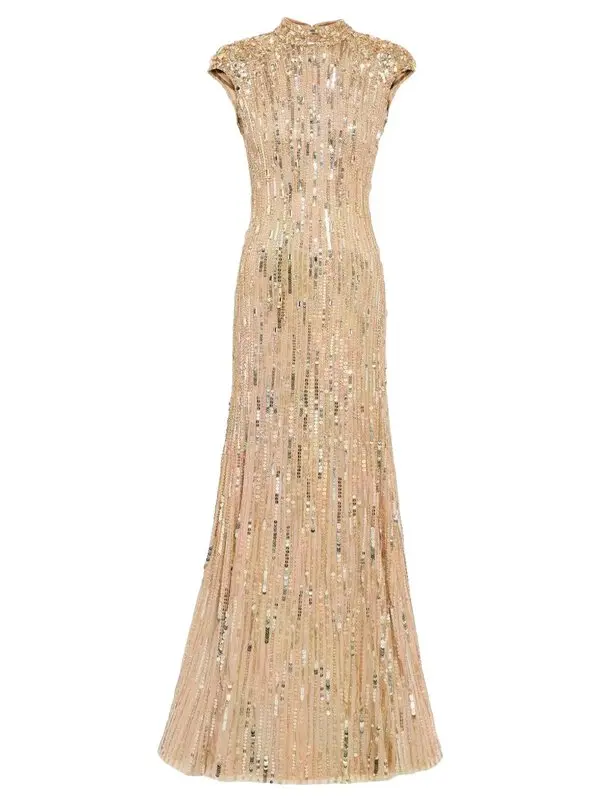 Jenny Packham Ernest Sequin-embellished Gown - Gold