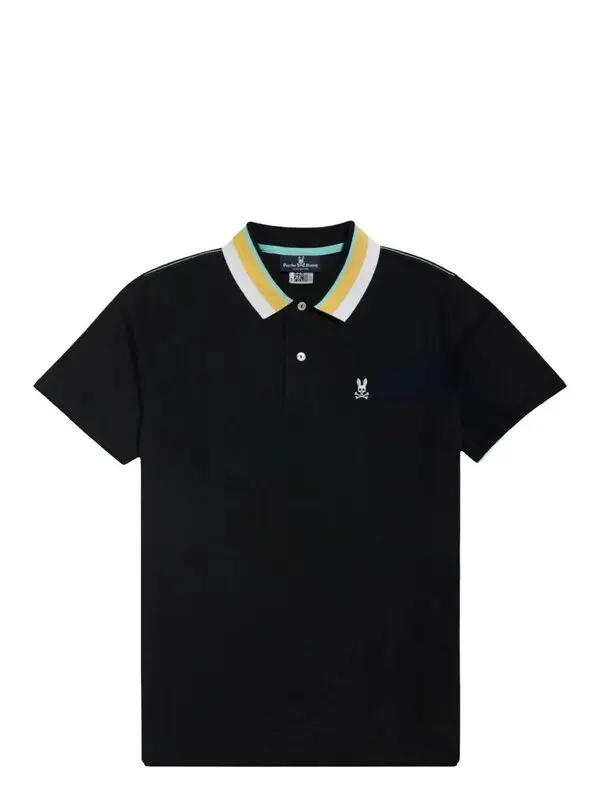 Psycho Bunny Stripe-trim Polo Shirt - Black