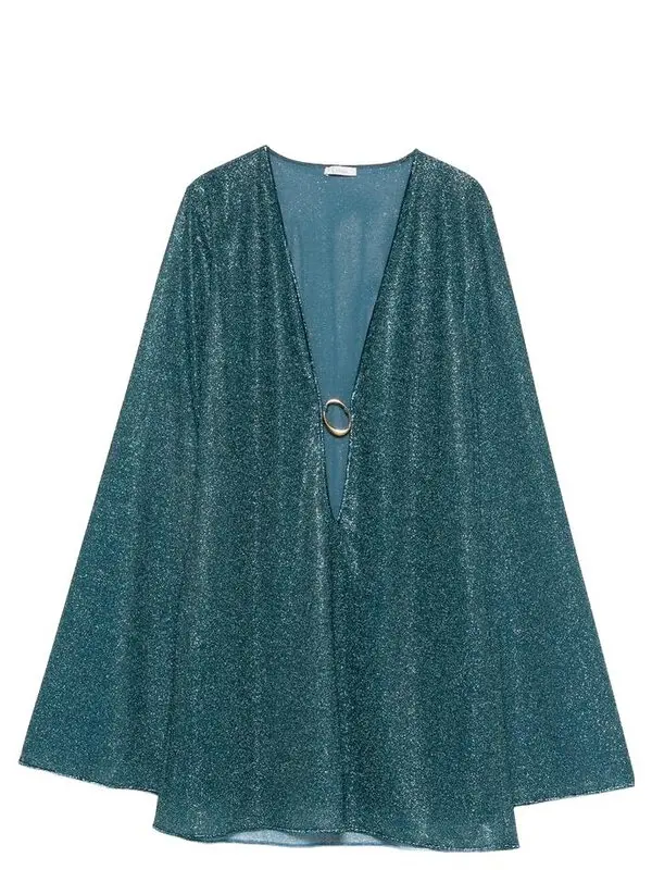 Oseree Peacock V-neck Dress - Green