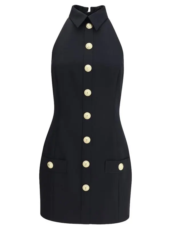 Balmain Sleeveless Short Dress - Black