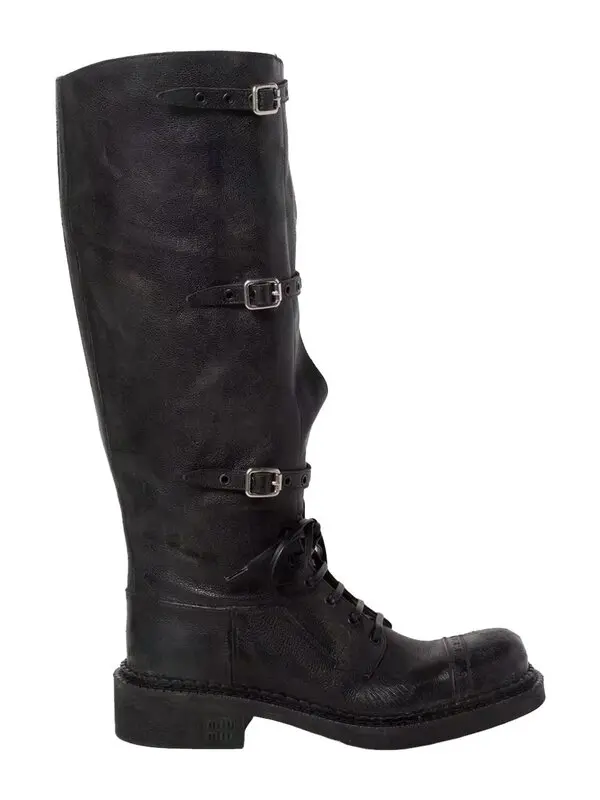 Miu Miu Multi-buckle Leather Boots - Black