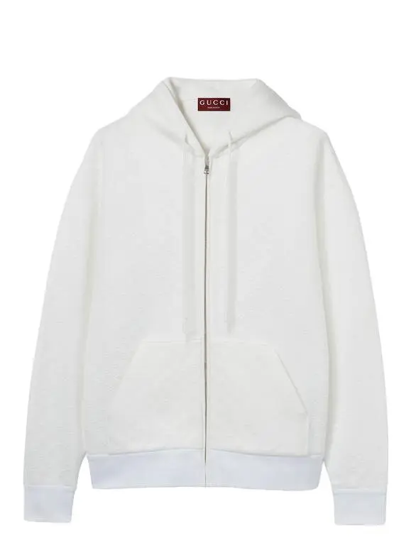 Gucci Embossed Gg Technical Jersey Zip Jacket - White