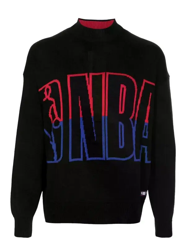 BOSS X Nba Logo-print Knitted Sweatshirt - Black
