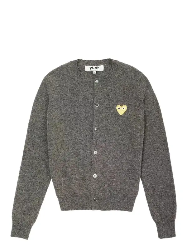Play Comme Des Garcon Heart-logo Cardigan - Grey
