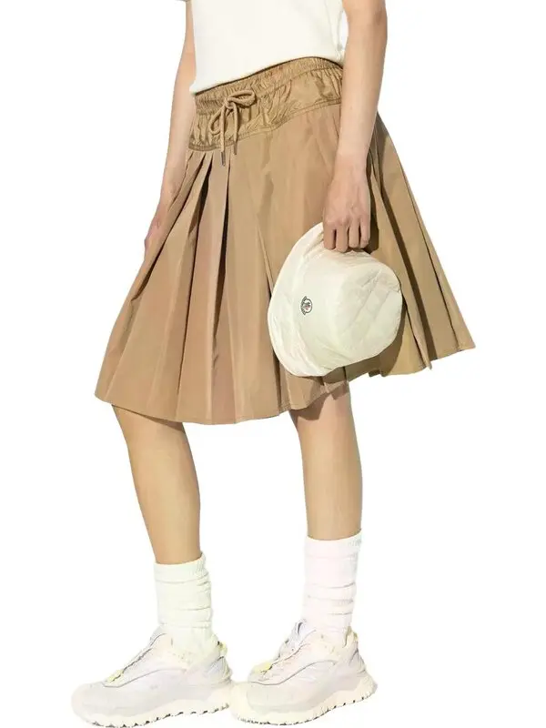 Moncler Drawstring-waist Pleated Midi Skirt - 238 Beige