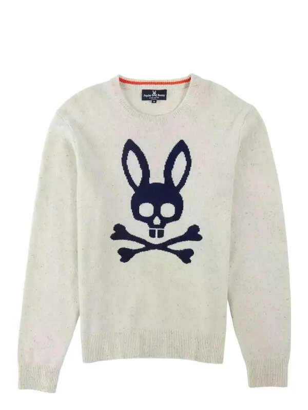 Psycho Bunny Jacquard Logo Sweater - White