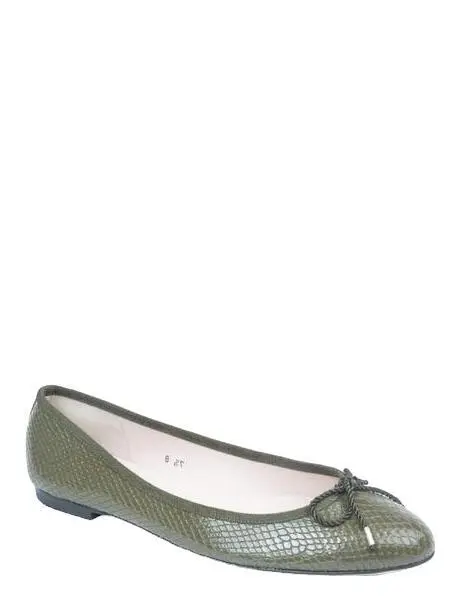 PAUL MAYER ATTITUDES Textured Ballerina Flats - Olive