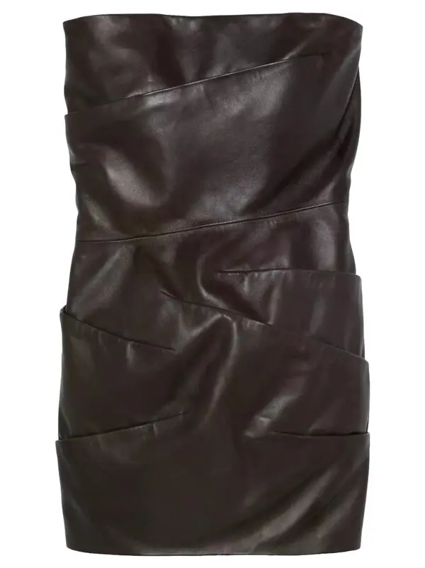 Attico Strapless Mini Dress - Brown