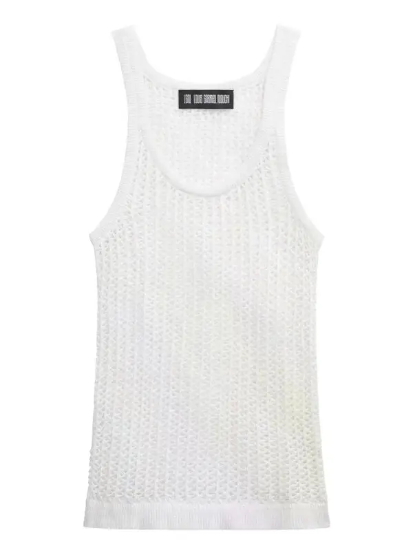 LGN LOUIS GABRIEL NOUCHI Mesh Tank Top - White