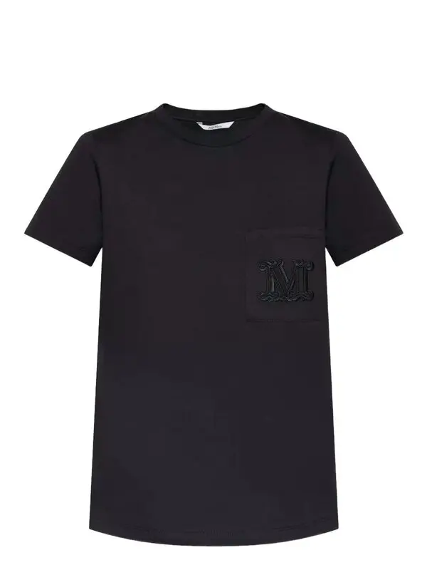 Max Mara Logo-embroidered T-shirt - Black