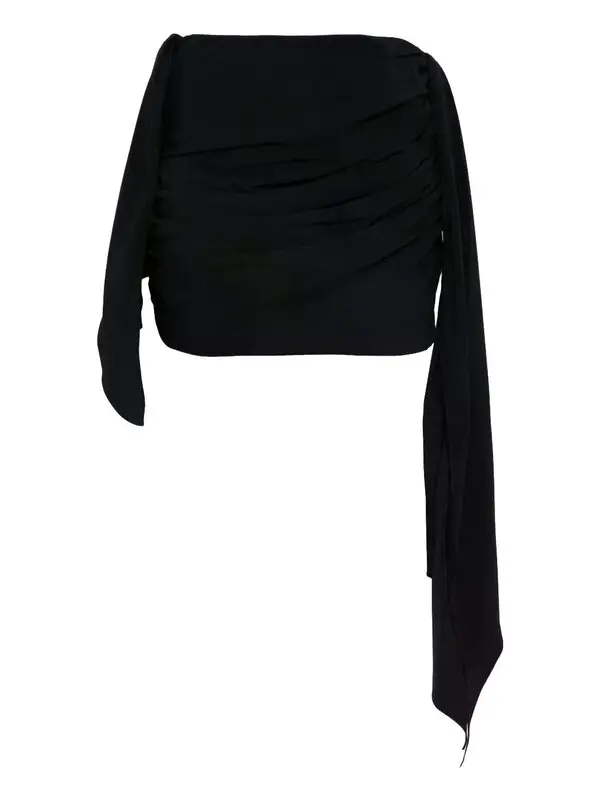 Attico Draped Knot Mini Skirt - Black