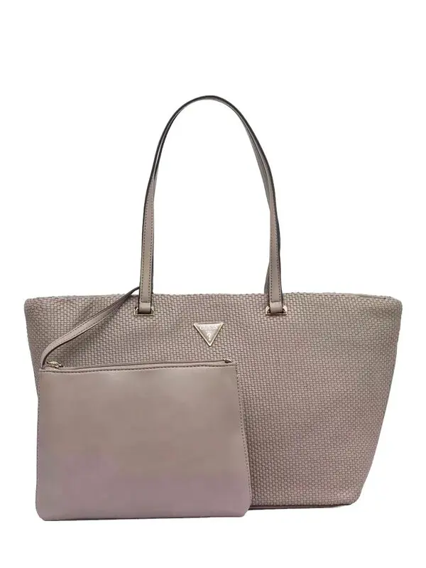 Guess Logo-plaque Shoulder Bag - Neutrals