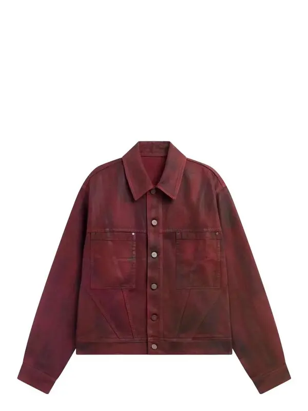 LGN LOUIS GABRIEL NOUCHI Coated Denim Trucker Jacket - Red