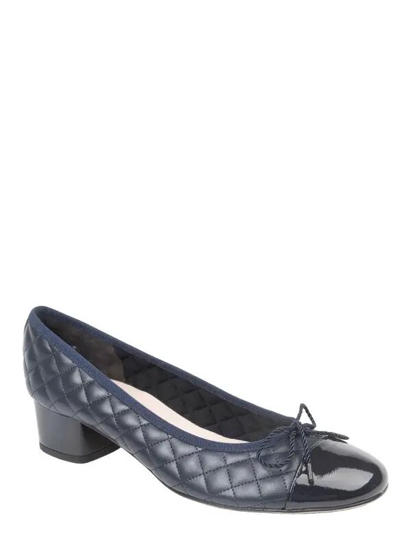 PAUL MAYER Titou Cap-toe Pumps - Navy/navy Patent