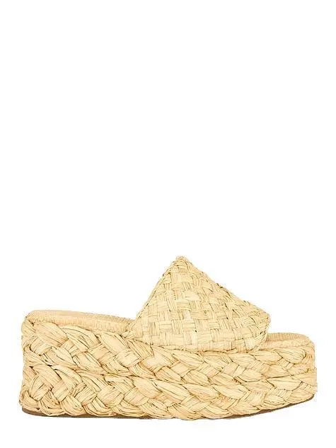 LOEFFLER RANDALL Aaron Platform Sandals - Natural Woven Straw
