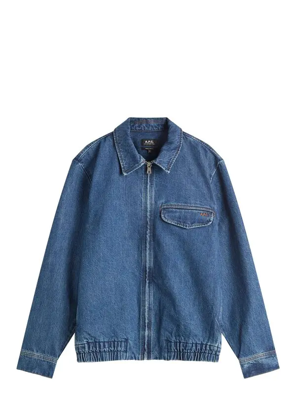 A.p.c. Fabrizio Zipped Denim Jacket - Washed Indigo