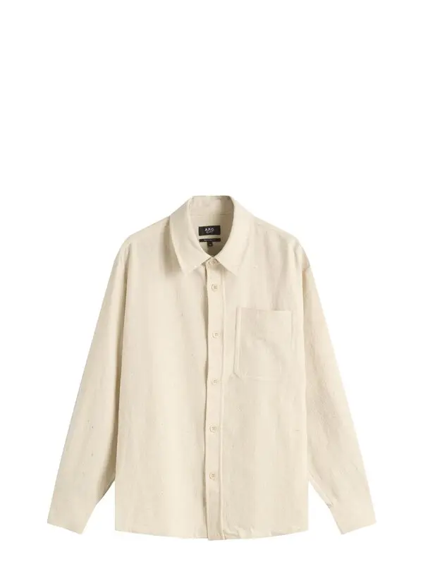 A.p.c. Basile Marl Cotton Overshirt - Ecru