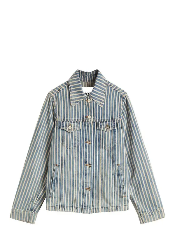 GANNI Light Stripe Denim Jacket - Soft Chambray