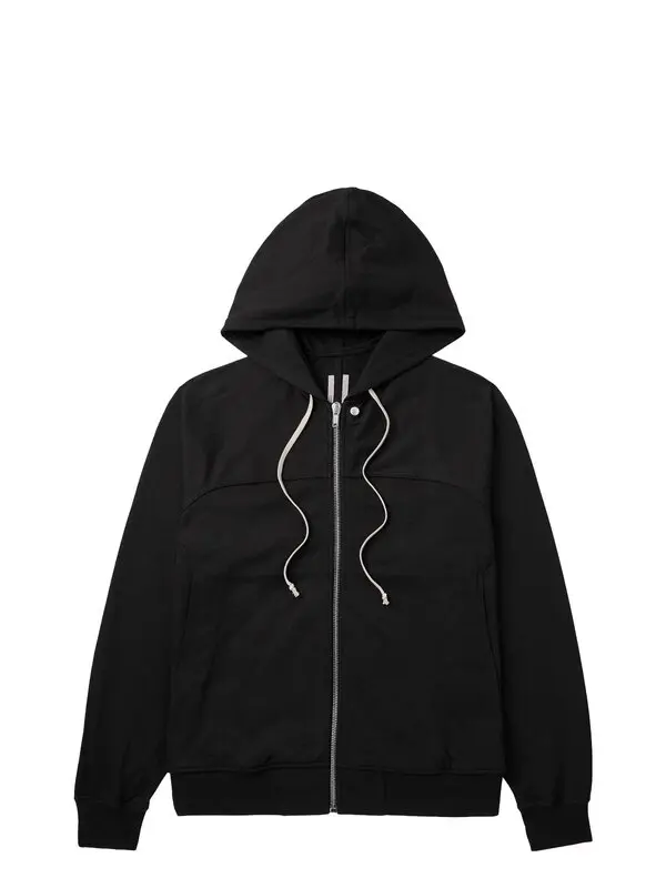 Rick Owens Cotton-jersey Zip-up Hoodie - Black