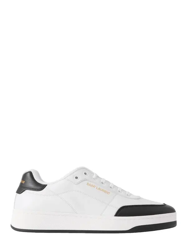 Saint Laurent Sl/61 Two-tone Leather Sneakers - White