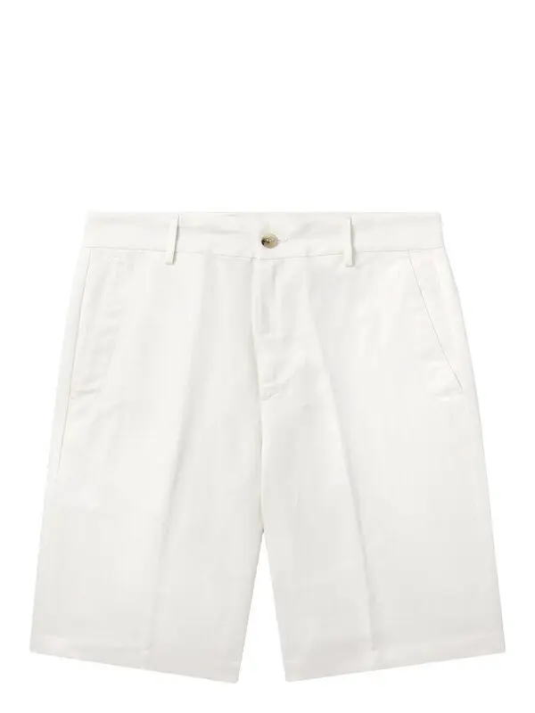 Canali Linen And Silk-blend Shorts - White