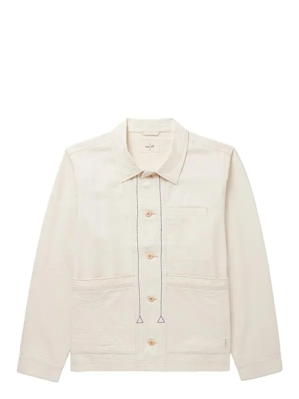Folk Lunar Crinkled Cotton-canvas Shirt Jacket - Neutrals