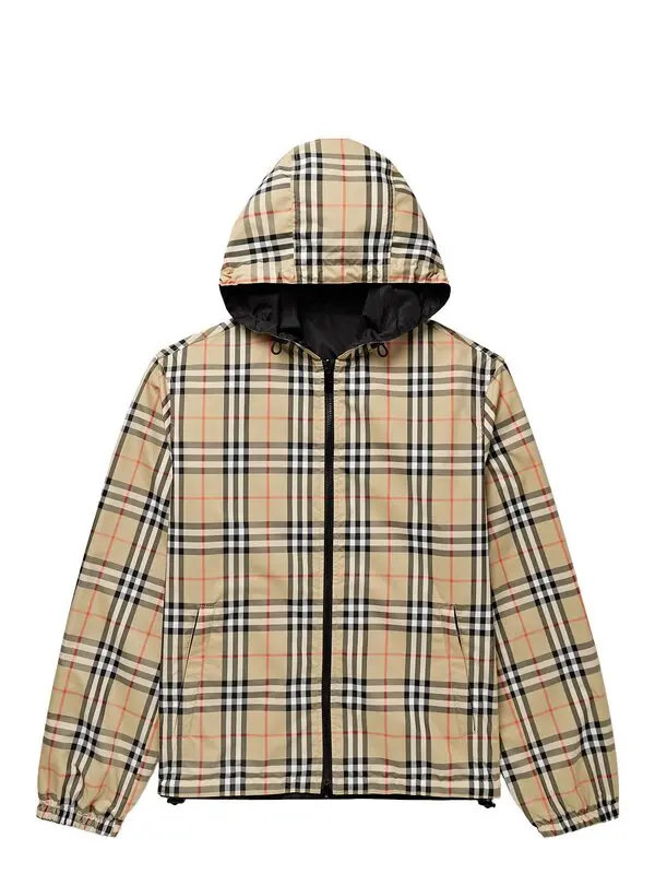 Burberry Reversible Checked Shell Hooded Jacket - Neutrals