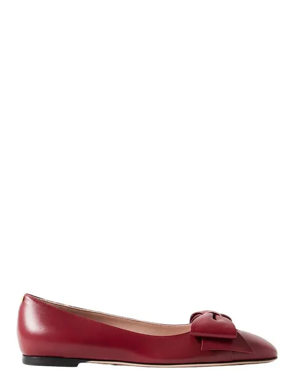 Valentino Garavani Bowow Leather Ballet Flats - Red