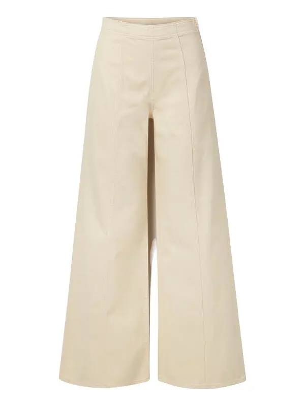 Ulla Johnson The Bianca Paneled High-rise Wide-leg Jeans - Cream