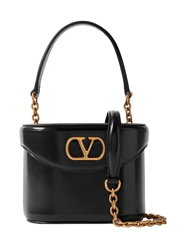 Valentino Garavani Vain Leather Shoulder Bag - Black
