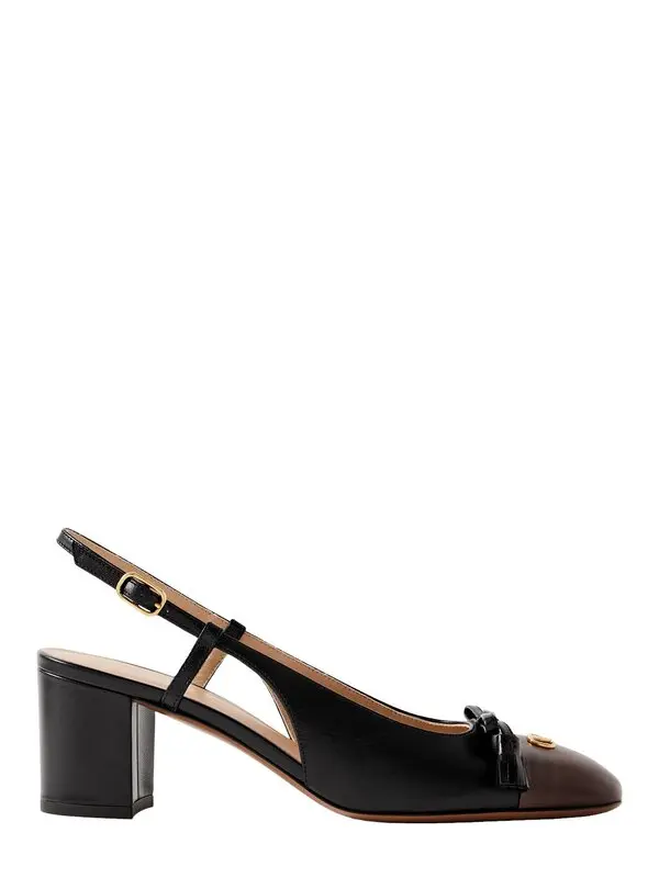 Valentino Garavani Vlogo 65 Tasseled Leather Slingback Pumps - Black