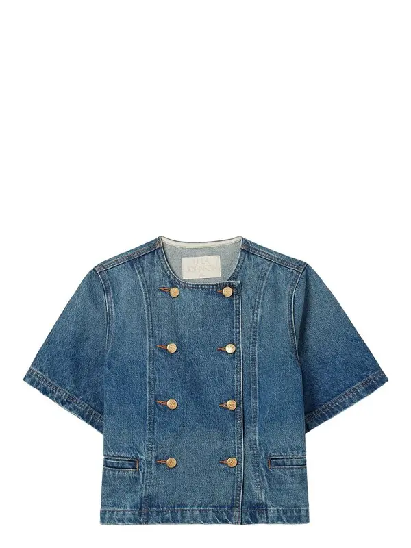 Ulla Johnson Serge Double-breasted Denim Jacket - Blue