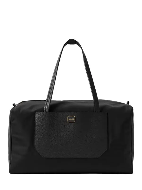 Khaite Leather-trimmed Shell Duffle Bag - Black