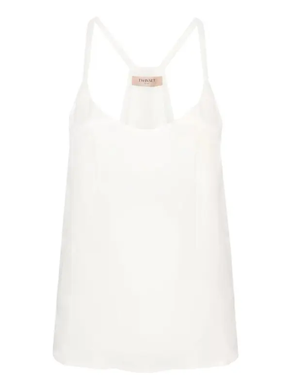 TWINSET V-neck Racerback Tank Top - Neutrals