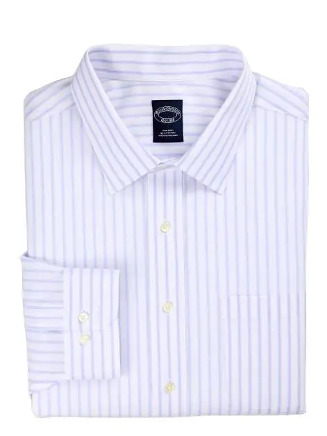 Brooks Brothers Big & Tall Non-iron Striped Dress Shirt - Blue