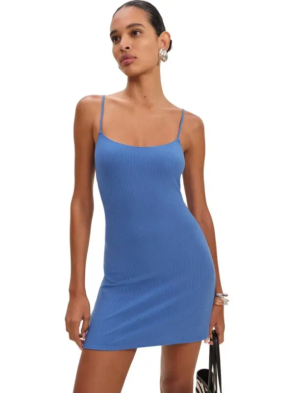 REFORMATION Artis Knit Mini Dress - Blue