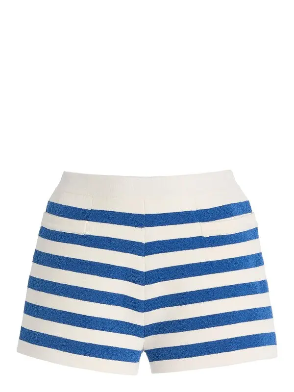 Posse Ari Striped Knit Shorts - Blue