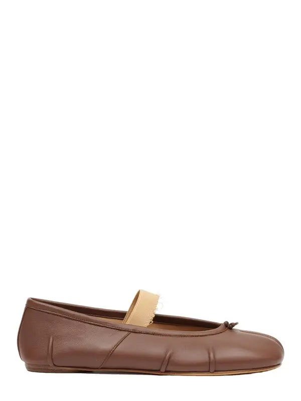 MAISON MARGIELA Tabi Leather Ballet Flats - Brown