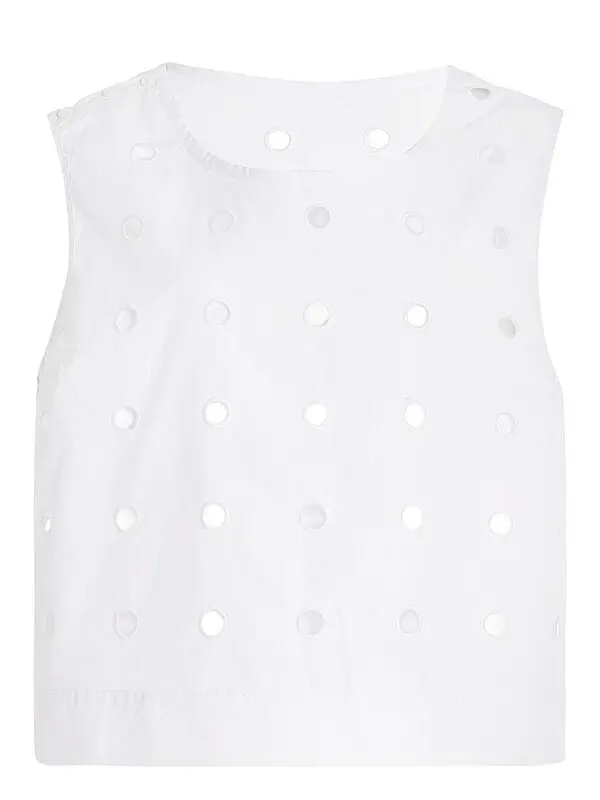 Posse Peggy Embroidered Top - White