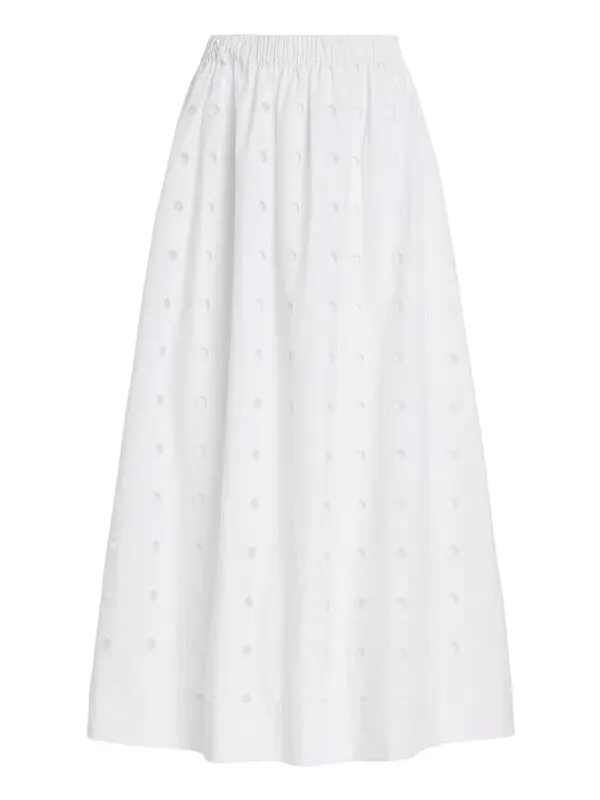 Posse Peggy Embroidered Maxi Skirt - White