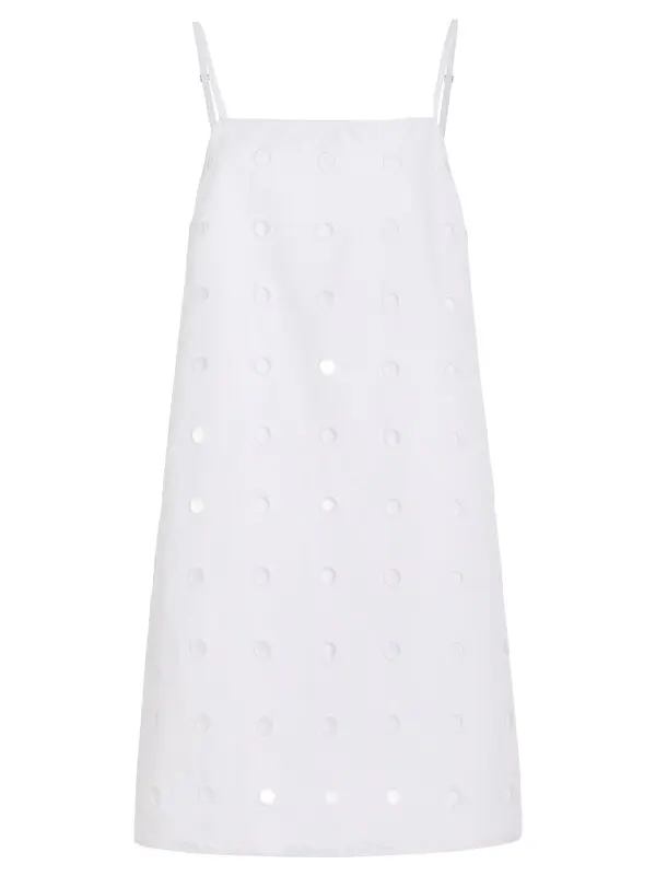 Posse Peggy Embroidered Mini Dress - White