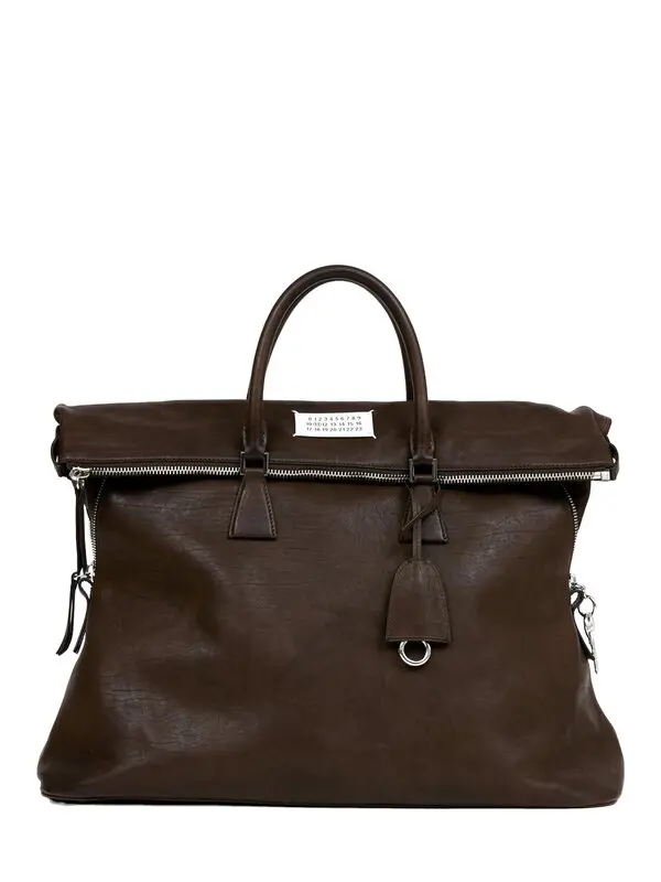 MAISON MARGIELA 5ac Extra Large Leather Bag - Green