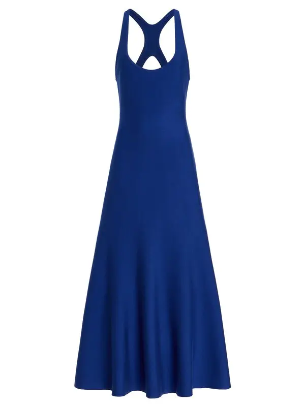 Gabriela Hearst Bastien Silk Racerback Midi Dress - Blue