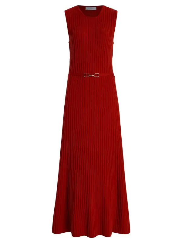 Gabriela Hearst Meier Belted Knit Midi Dress - Orange